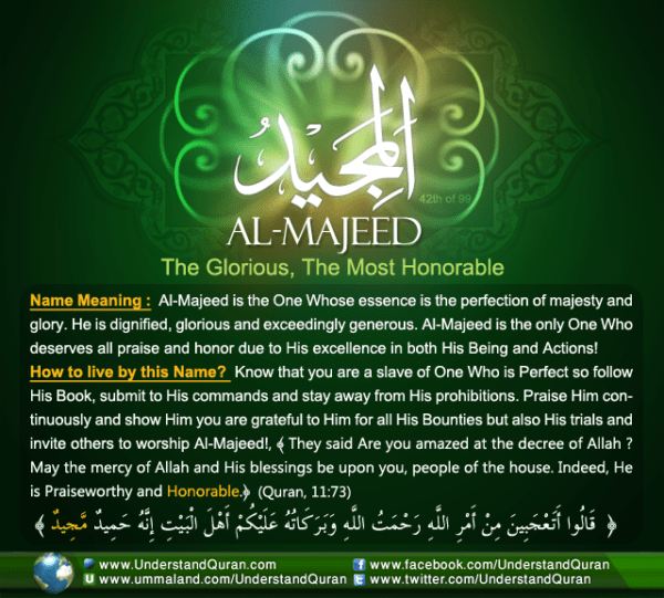 And the Answer is . . . Al-Majeed! – Understand Al Quran Academy