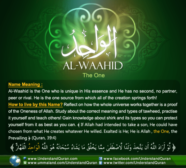 AND THE ANSWER IS . . . AL-WAAHID! – Understand Al Quran Academy