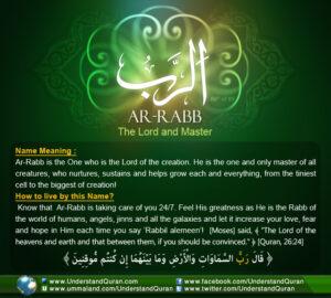 And the Answer is . . . AR-RABB – Understand Al Quran Academy